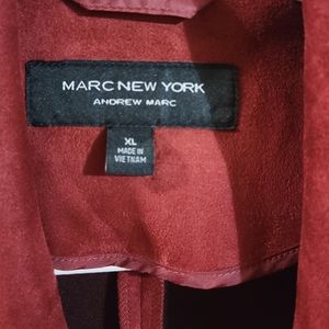 Marc New York | Jackets & Coats | Nwot Red Suede Leather Bomber Jacket ...